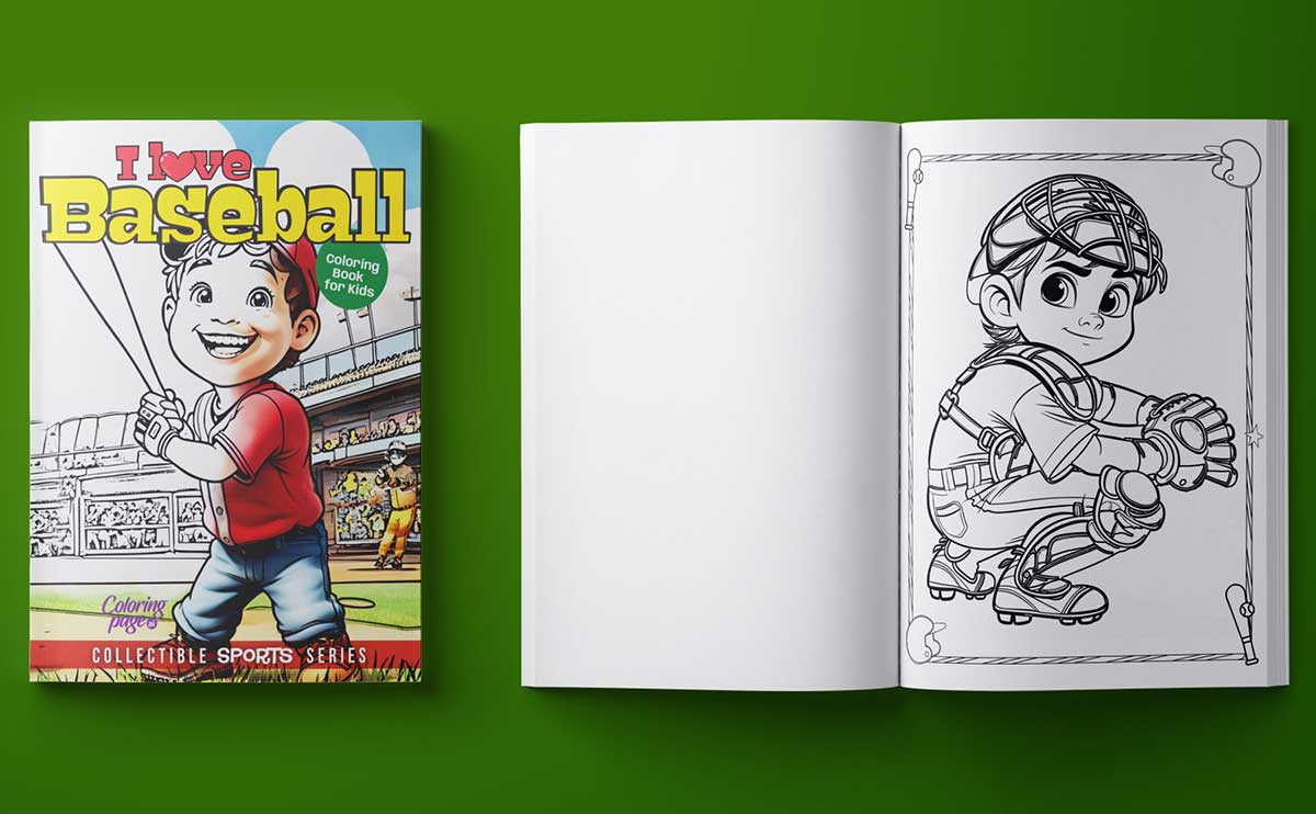 I Love Baseball Coloring Book for Kids